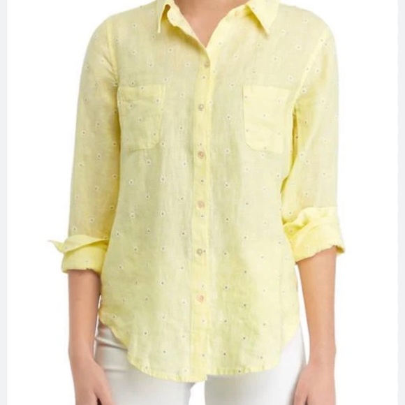 Lilly Pulitzer | Tops | Lilly Pulitzer Yellow Button Down Shirt | Poshmark